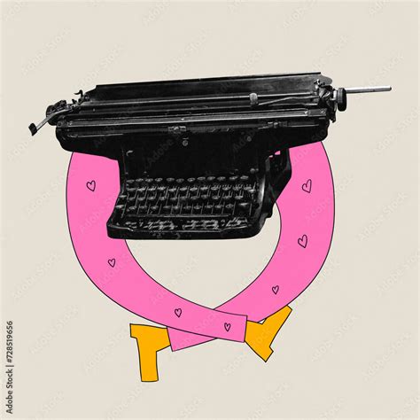 Modern Aesthetic Artwork Vintage Keyboard Typing Machine Sitting Crossed Its Long Drawn