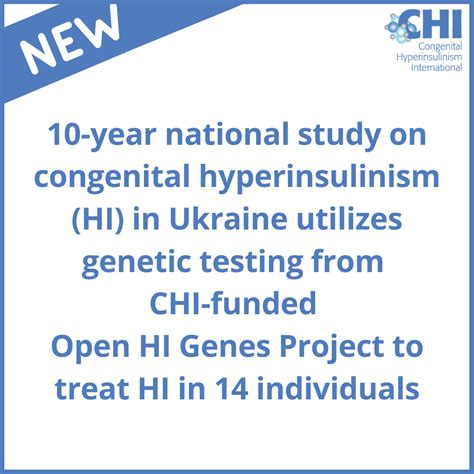 Congenital Hyperinsulinism The Team At The Congenital Hyperinsulinism Center At Chop Has A New