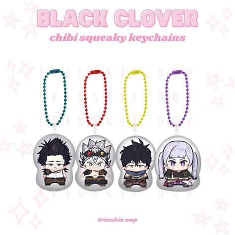 BLACK CLOVER Chibi Squeaky Keychains Trinskie Oop Yami Yuno Asta