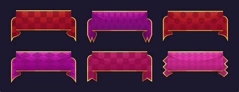 벡터 수평 플래그 집합입니다 황금 프레임 직물 간단한 기하학적 패턴 전령 요소가 있는 플래그 템플릿 머리글 또는 단추 광고 경쟁 축하를 위한 기치 뻗기 Text Here에