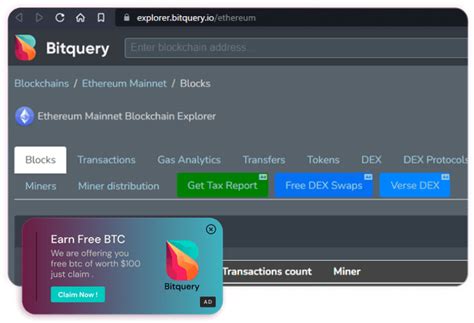 Blockchain Explorer Bitquery
