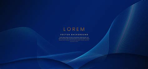 추상적인 고급 골든 라인이 짙은 파란색 배경에 겹쳐져 있습니다 템플릿 프리미엄 어워드 디자인 배경 주제에 대한 스톡 벡터 아트 및 기타 이미지 Istock