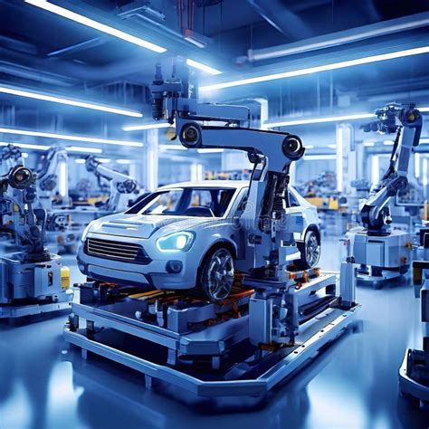 A Built In Mini Robot Factory Inside The Car With Conv Stock Image