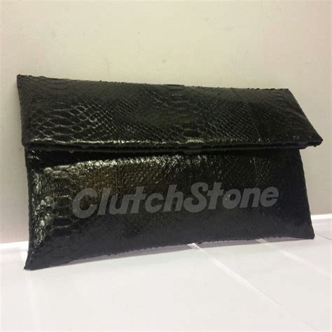 Mini Frizi Python Skin Black Gloss Size 15x28 Suede Cloth Inside IDR