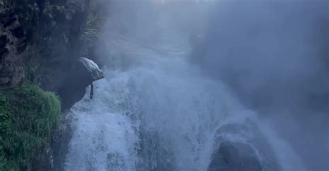 A Steamy Waterfall With Steam Coming Out Of It Free Stock Video Footage