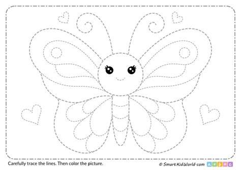 Butterfly Tracing Worksheet For Preschooler Free Printable