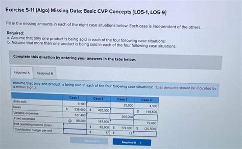 Solved Xercise 5 11 Algo Missing Data Basic Cvp Concepts