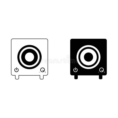 Speaker Icon With Power Button And Volume Button Vector Silhouette
