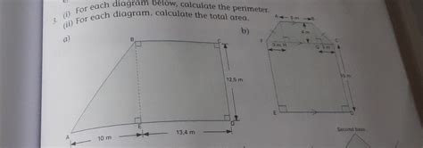 solved 3 i for each diagram below calculate the perimeter ii
