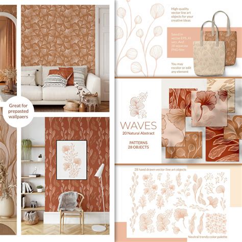 Waves Abstract Seamless Patterns Masterbundles