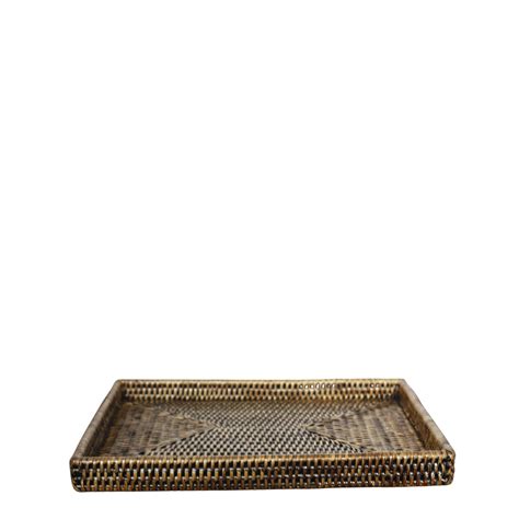 Buy Medium Rectangular Rattan Tray In Nz Destination Interiors