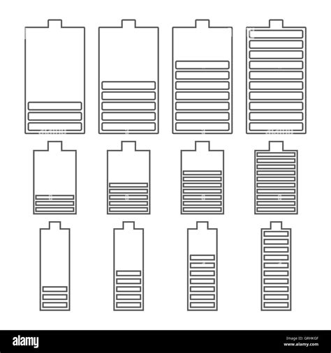 Set Of Linear Battery Icons Vector Illustration Stock Vector Image Art Alamy