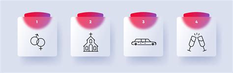 Wedding Icon Set Sex Man Woman Gender Church Gods Abode