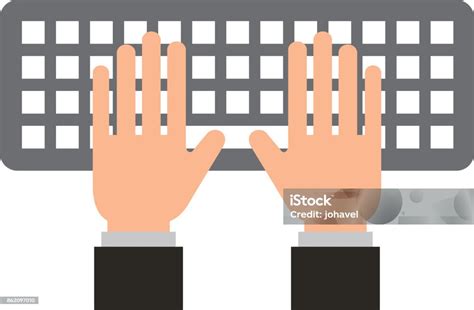 hands programmer typing work keyboard technology stock illustration
