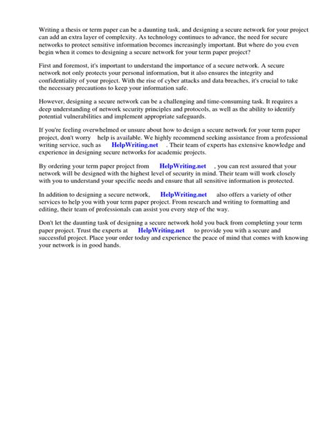 Term Paper Project Designing A Secure Network Pdf Computer Network