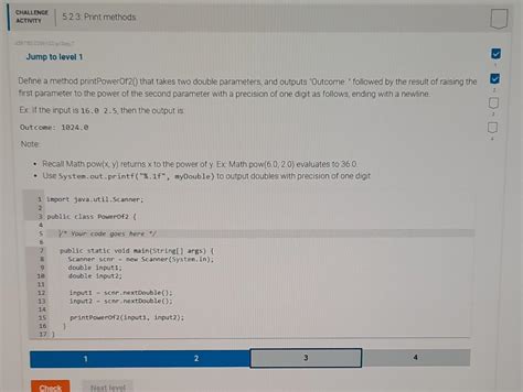 Solved CHALLENGE Print Methods ACTIVITY Jump To Level Chegg