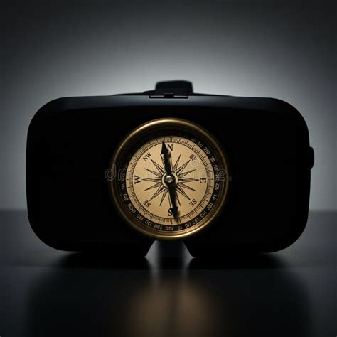 A Retro Style Compass Is Cleverly Integrated Into The Front Of A Black