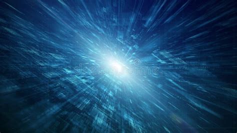 Digital Cyberspace Futuristic Digital Data Matrix Flowing And Lighting High Speed Connection