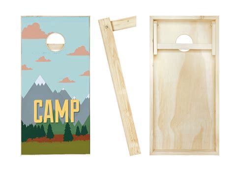Camping Theme Cornhole Set Wood Boards