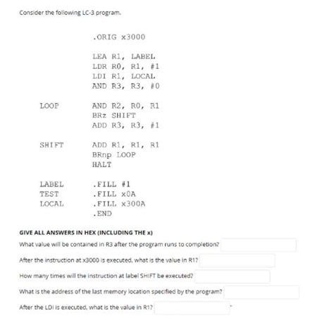[solved] consider the following lc 3 program ori solutioninn