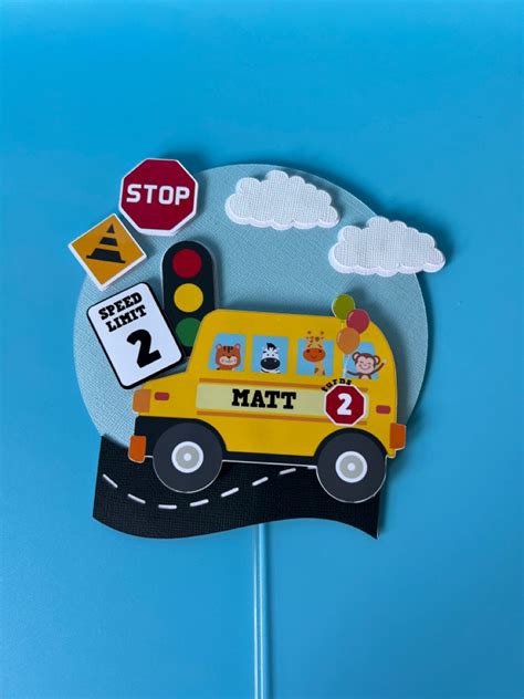 Wheels On The Bus Cake Topper Yellow School Bus Wheels On The Bus