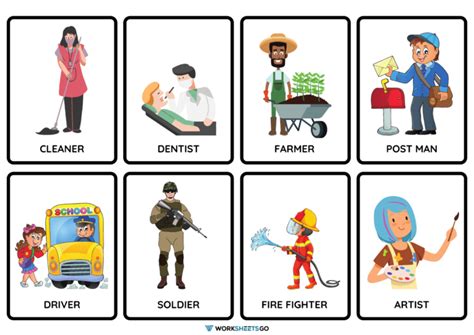 Community Helpers Flash Cards Worksheetsgo