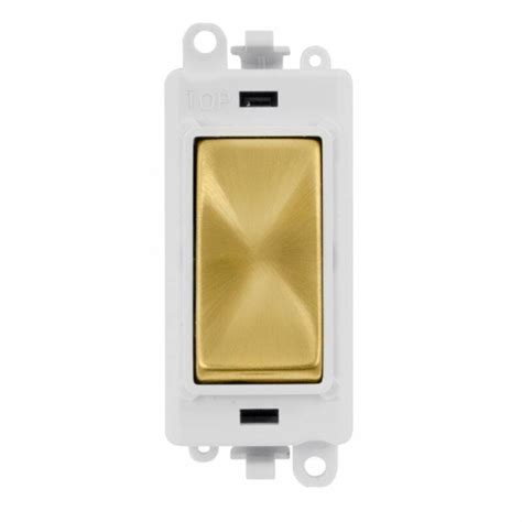 Click GM PWSB GridPro Satin Brass AX Way Switch Module White Insert