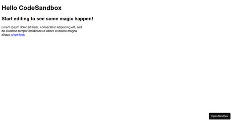React Text Collapse Examples Codesandbox