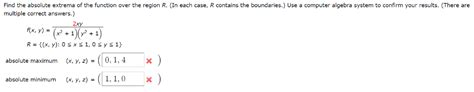 solved find the absolute extrema of the function over the
