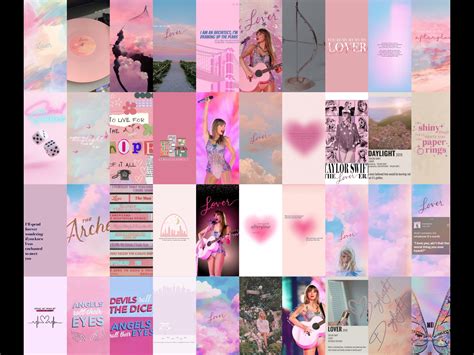 Pcs Taylor Swift Pink Lover Album Inspired Wallpapers Printable Digital Download Etsy