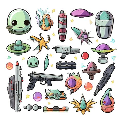 미적 귀여운 스티커 외계인 무기 총알 일지 미적인 귀엽다 상표 Png 일러스트 및 이미지 에 대한 무료 다운로드 Pngtree