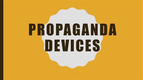 Propaganda Devices Quiz