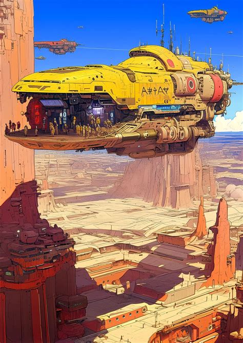 Spacecraft On Alien World Savannah Detailed Sci Fi Spaceship Art