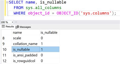 sql server why lumns is nullable can be null database