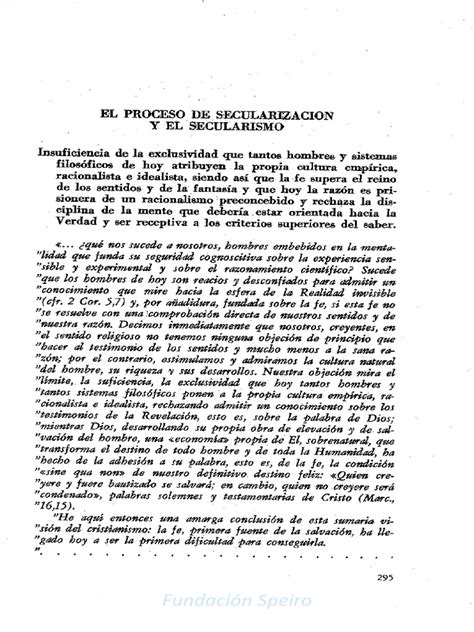 El Proceso De Secularización Y El Secularismo Pdf Ateísmo Dios