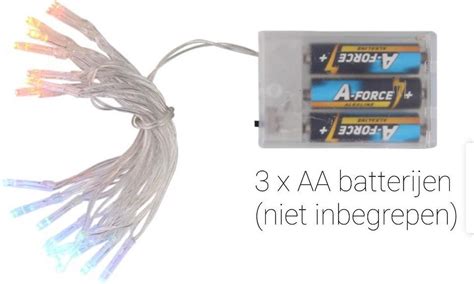 Led Lampjes Kleur 20 Lichtjes 2 Meter Gekleurd Licht Werkt Op Batterijen Bol Com