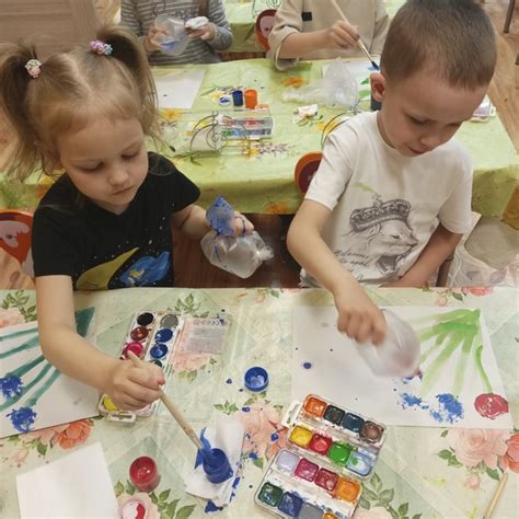 рисуемнетрадиционно Букет цветов На занятии по художественно эстетическому развитию дети