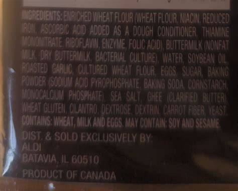 Naan Garlic Flatbread Aldi