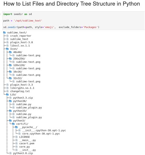 How To List Files And Directory Tree Structure In Python