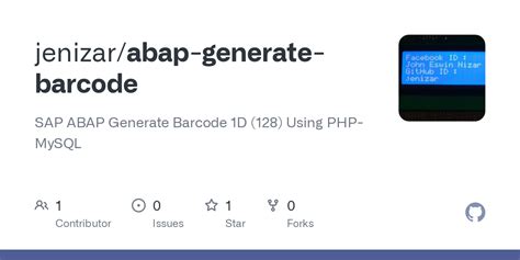 Github Jenizarabap Generate Barcode Sap Abap Generate Barcode 1d