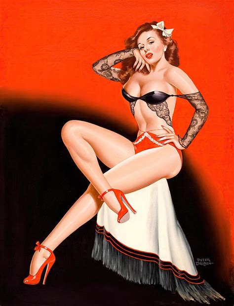 Beautiful Vintage Pin Up Girl Artwork 561 Mixed Media By World Art