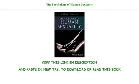 Readdownload The Psychology Of Human Sexuality Pre Order