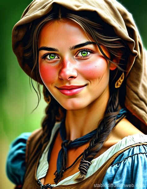 Peasant Woman With A Big Toad And Bright Eyes Stable Diffusion Online