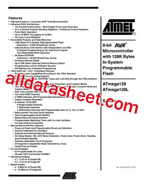 ATMEGA AC Datasheet PDF ATMEL Corporation