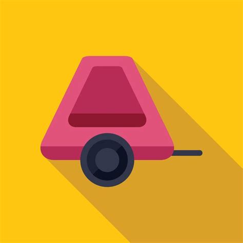 Premium Vector Pink Camping Trailer Icon Flat Style