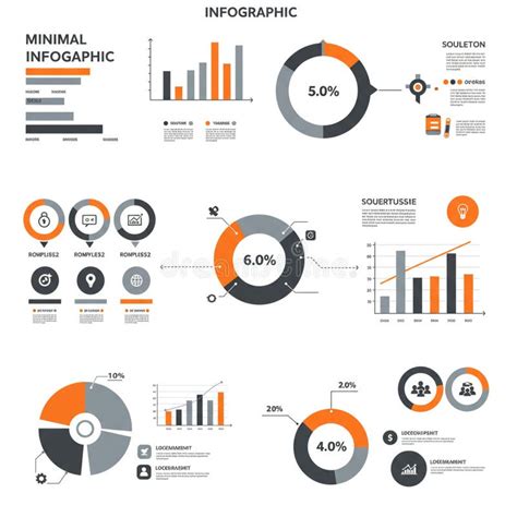 Minimal Infographic Design Featuring Various Data Visualization