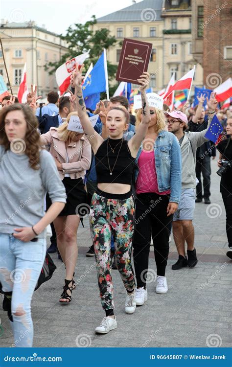 Another Day In Cracow Thousands Of People Protest Against Violation The