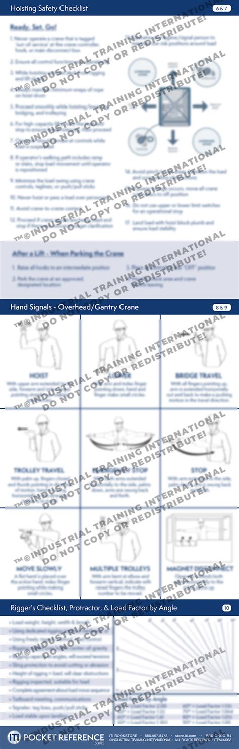 Overhead Crane Operator Reference Card Iti Bookstore