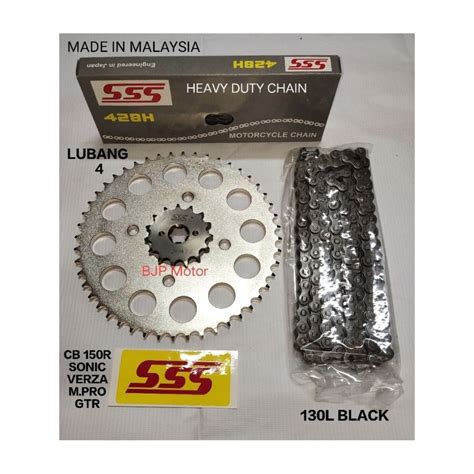 Jual Gear Set Sss 428 Mega Pro Cb 150 Sonic Verza Gtr 4 Hole