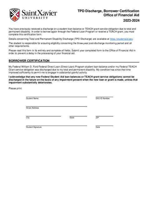 Fillable Online Total And Permanent Disability Discharge Fax Email Print Pdffiller